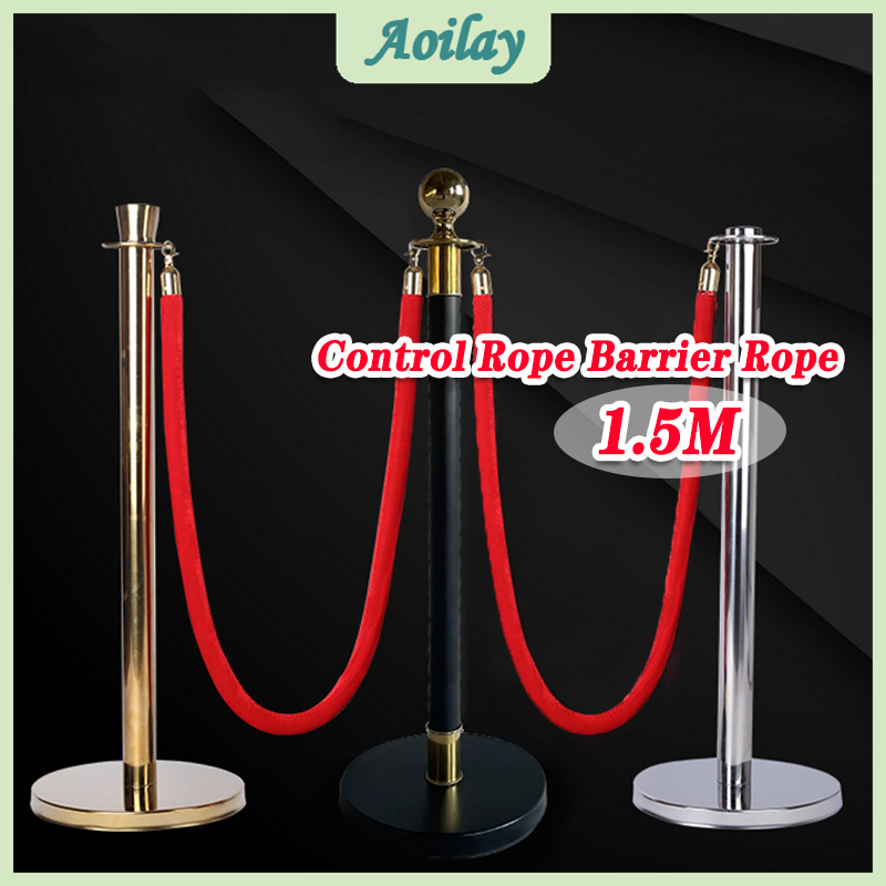 1.5M Red Crowd Control Rope Queue Barrier Stand Posts Rope Airport ...
