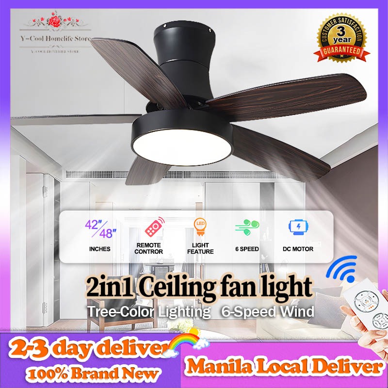 【COD】 5 Blades Ceiling Fan With Light Remote Control Inverter DC Moter ...