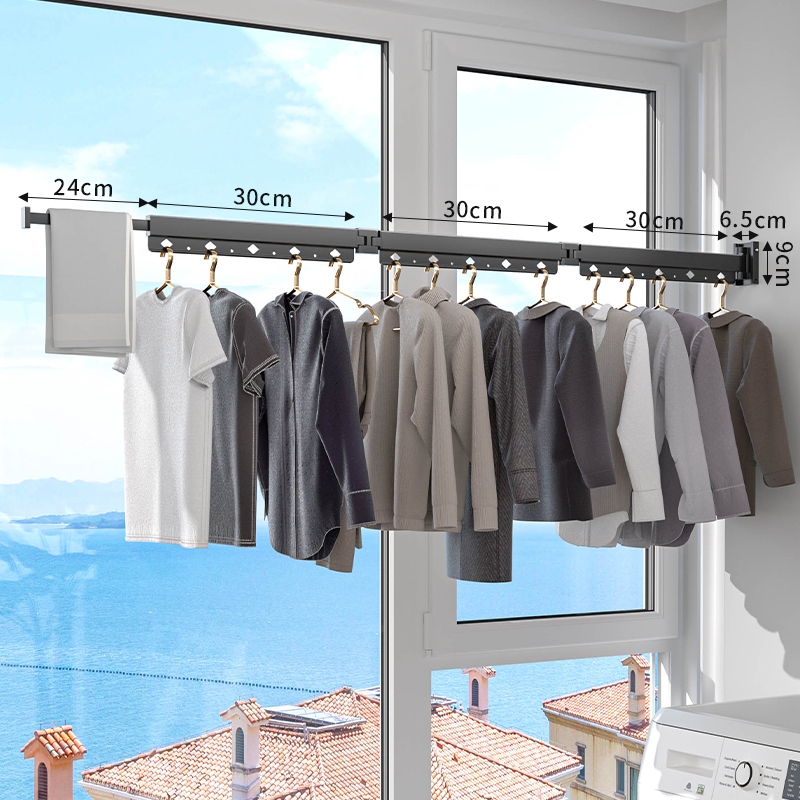 Foldable Balcony Wall-mounted Clothes Hanger Windows Clothes Drying ...