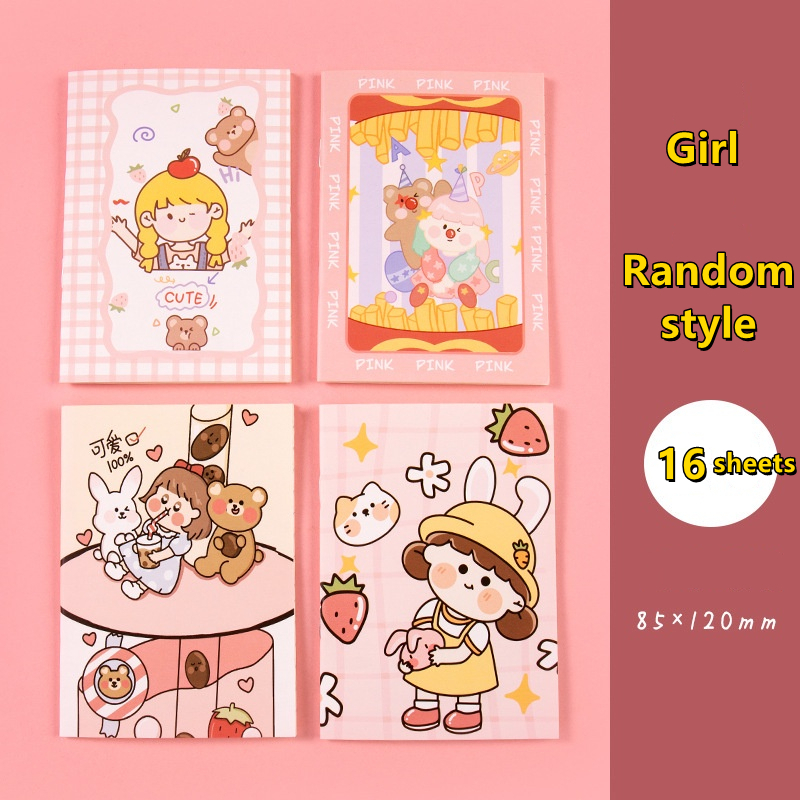 Oumi Line Pocket Notebook MUJI ins Cute cartoon small portable notepad ...