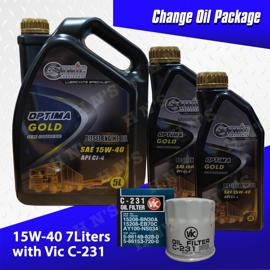 SAMIC Optima Gold Semi Synthetic Oil Change Bundle for Nissan Navara ...