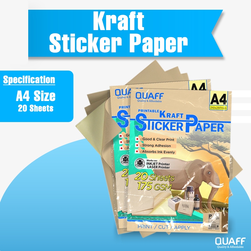 Kraft Label Sticker Paper A4 175GSM | Shopee Philippines