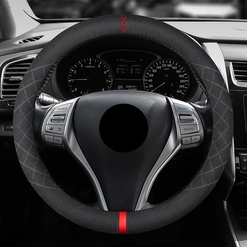 Universal Alcantara Steering Wheel Cover Leather Ultra-thin 38CM Auto ...
