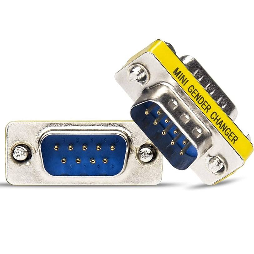 New 9 pin Serial Port DB9 RS232 Male to Male Adapter / Gender Changer ...