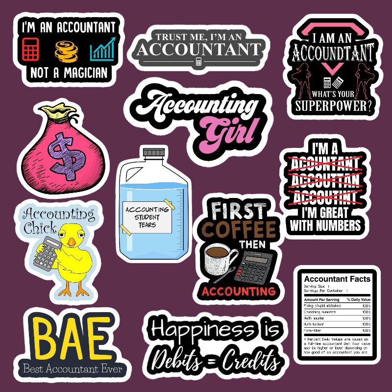 Accounting / Accountancy Stickers | Vinyl Matte Laminated Waterproof ...