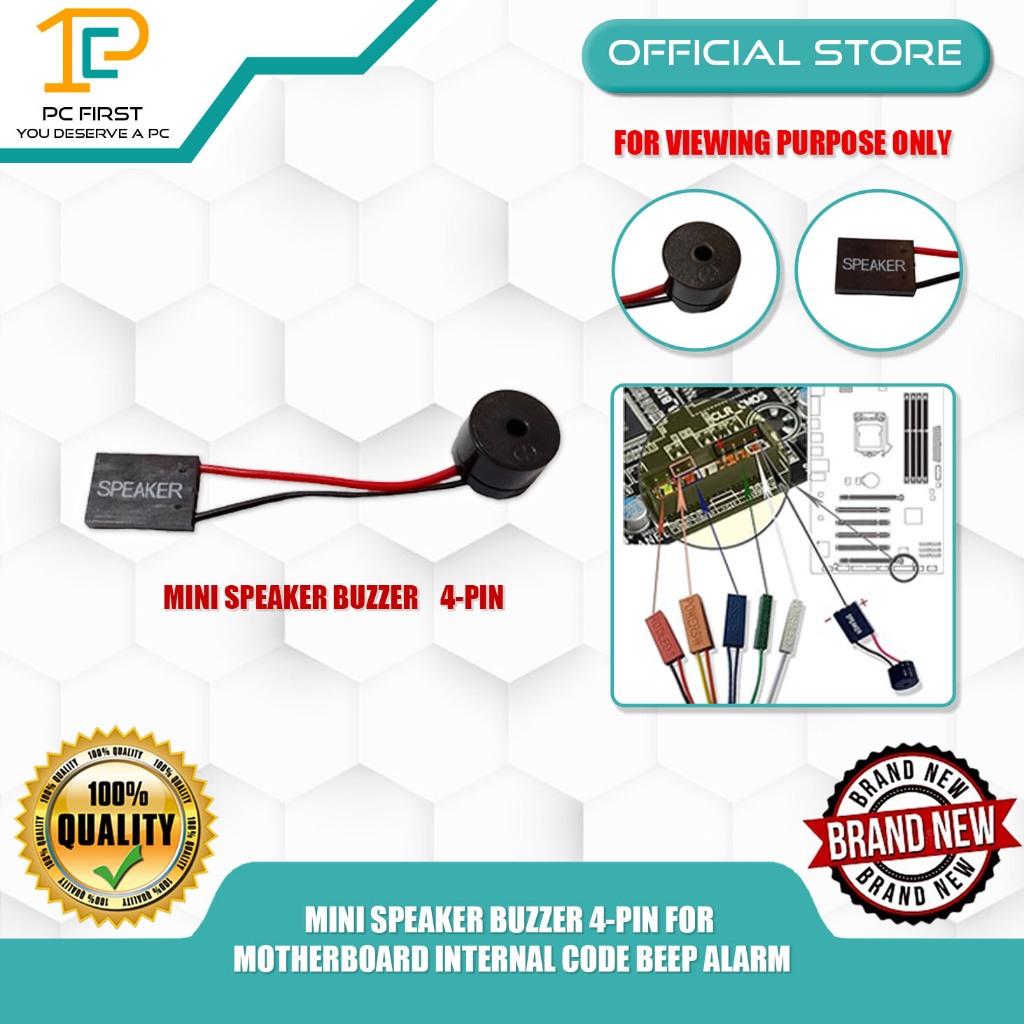PC FIRST MINI SPEAKER BUZZER 4-PIN FOR MOTHERBOARD INTERNAL CODE BEEP ...