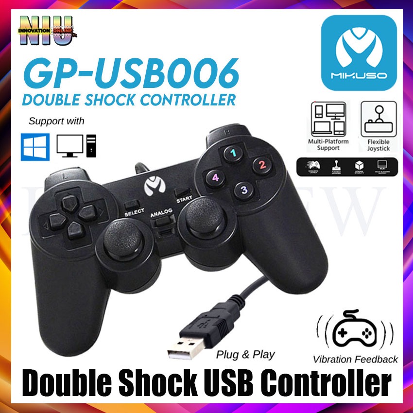 MIKUSO GP-USB006 USB Analog Gamepad Joystick Double Shock Controller ...