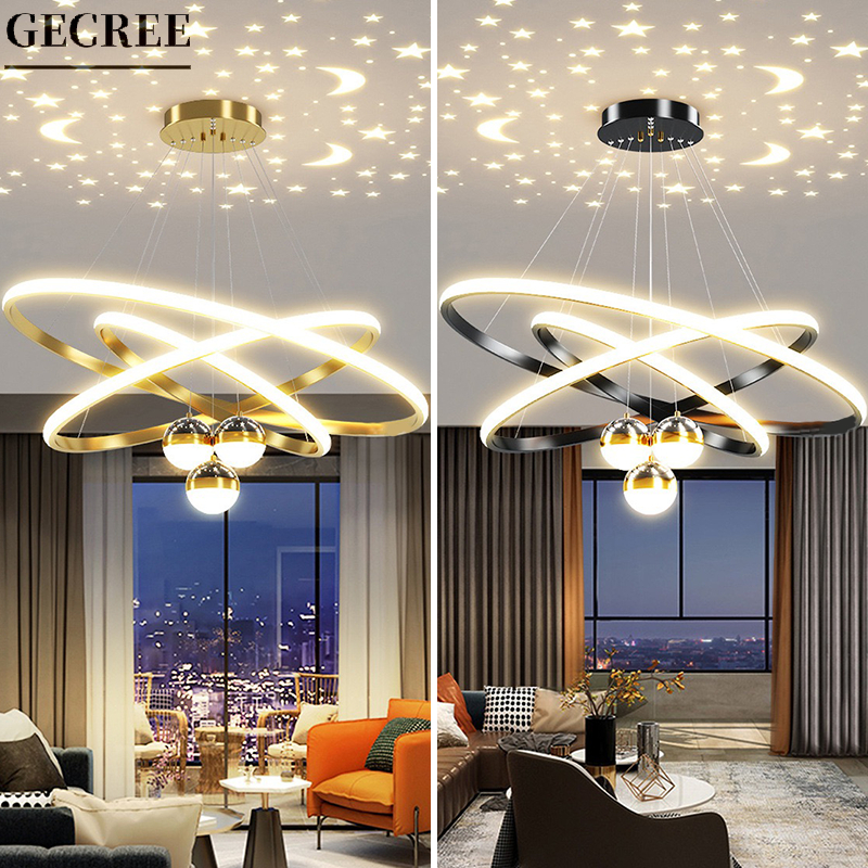 Gecree Chandelier Modern Pendant Lamp LED chandelier ceiling light ...