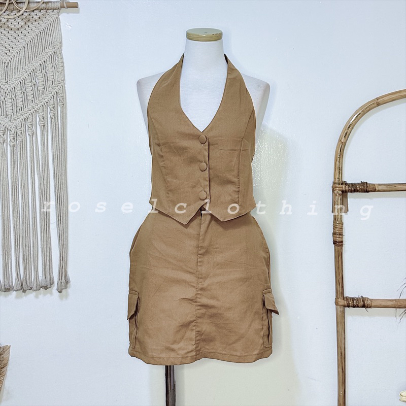 Tamara Set ( Vest Blazer & Cargo Skirt) | Shopee Philippines