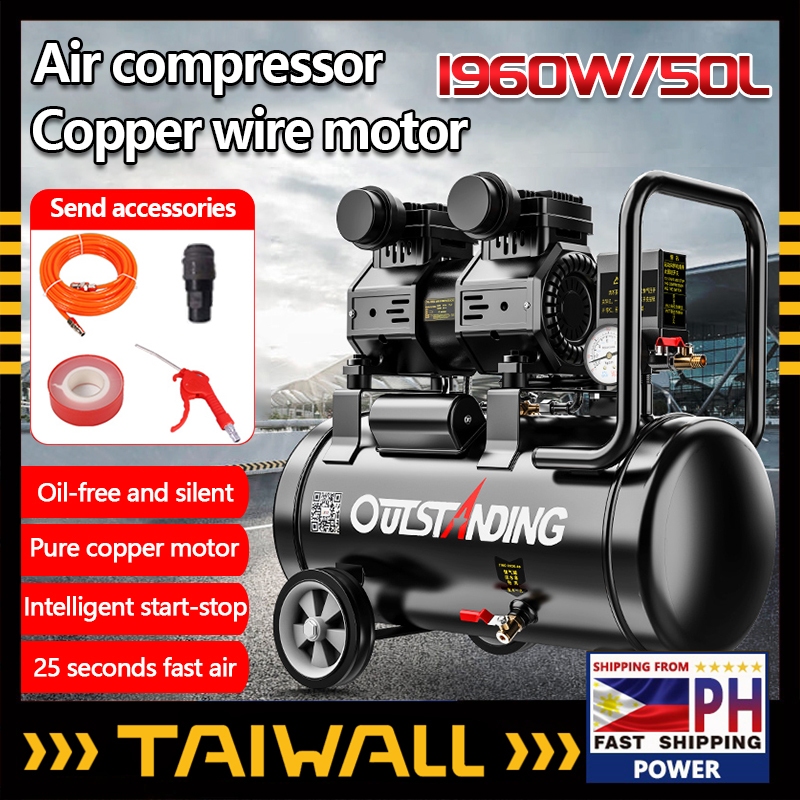 Air Compressor Motor Capacity (Silent Type, Oil Less) W/ Air hose & Air ...