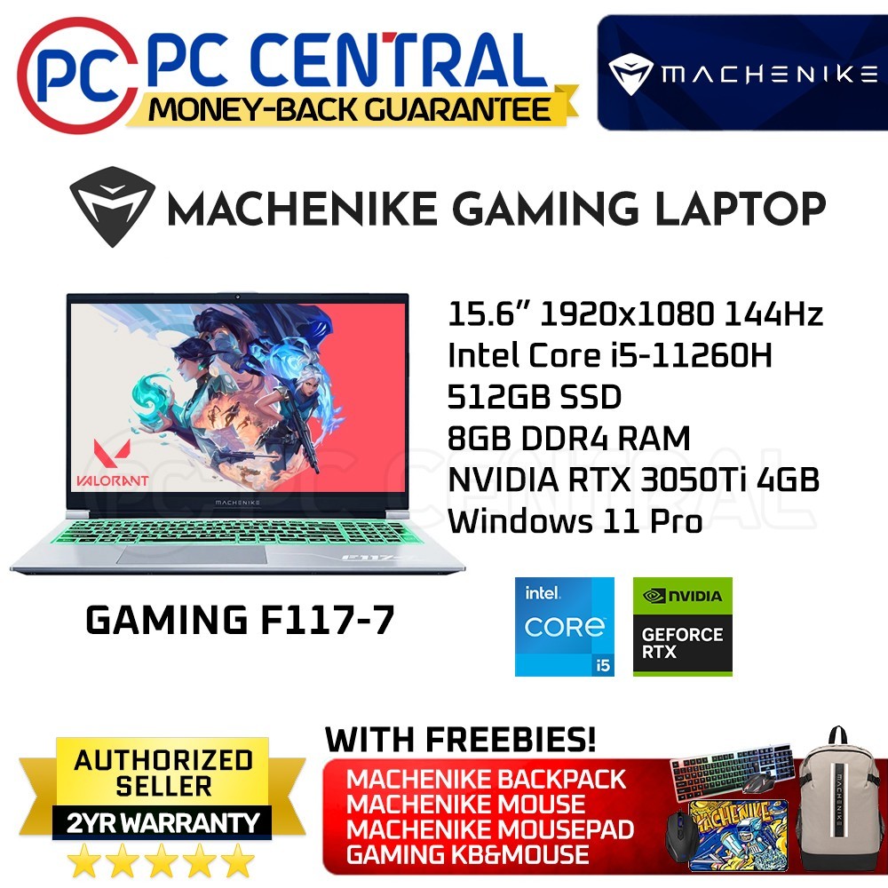 MACHENIKE F117-7 | Intel Core i5-11260H | RTX 3050Ti 4GB | 8GB DDR4 RAM ...