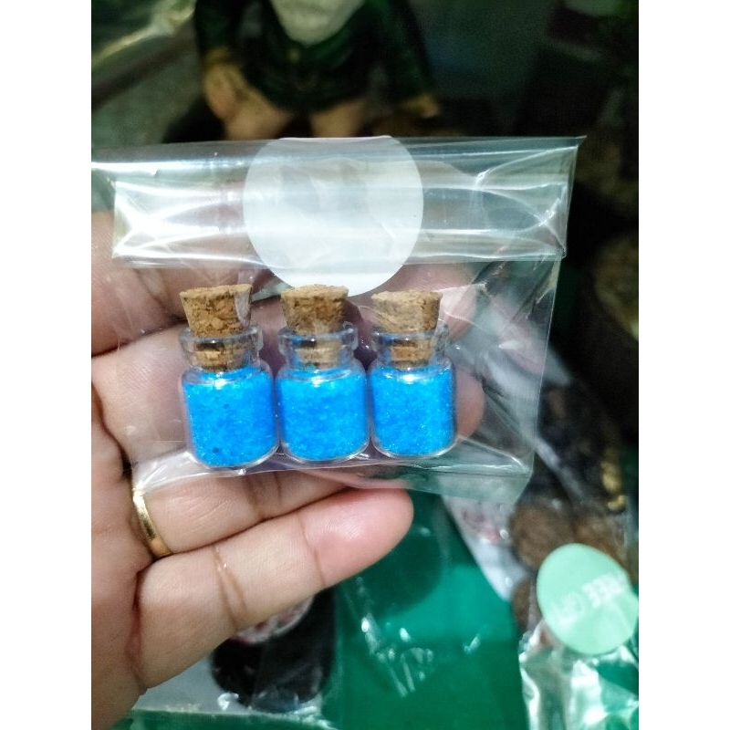 3 pieces blue tawas or tawas tapul in a tiny bottle | Shopee Philippines