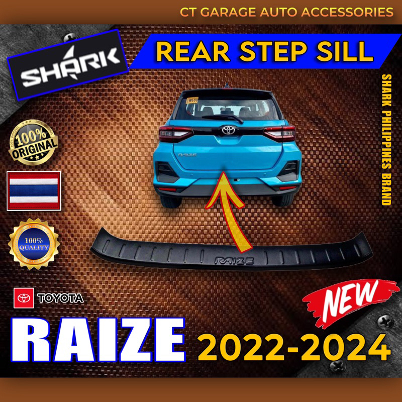TOYOTA RAIZE 2022-2023 REAR STEP SILL ALL BLACK (ORIGINAL SHARK BRAND ...