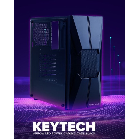 KeyTech Arrow Gaming Case Black Bnew Gaming Computer Casing | Shopee ...