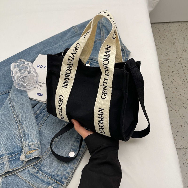 gentlewoman portable canvas small bag commuter mini tote bag shoulder crossbody bag | Shopee ...