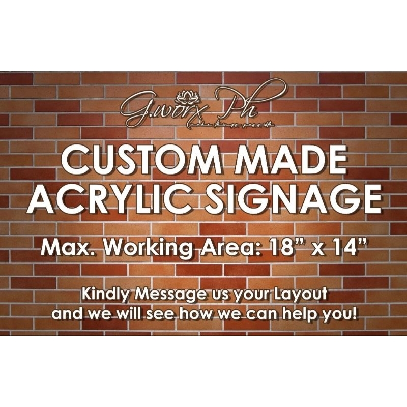 GWorx [Double Layer Acrylic Plate] Custom Made Signage (Small Sizes ...