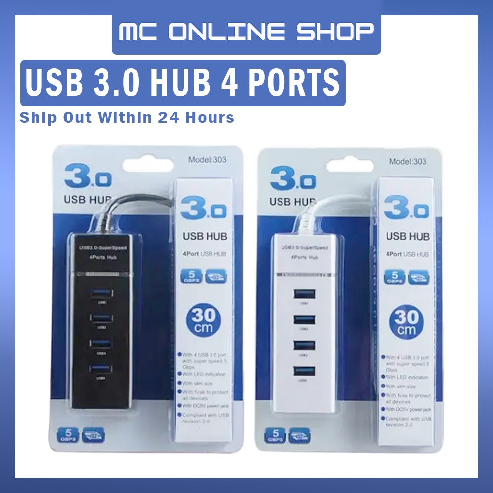 4-port USB 3.0 Hub High Speed 30cm Docking Station Adapter Splitter For ...