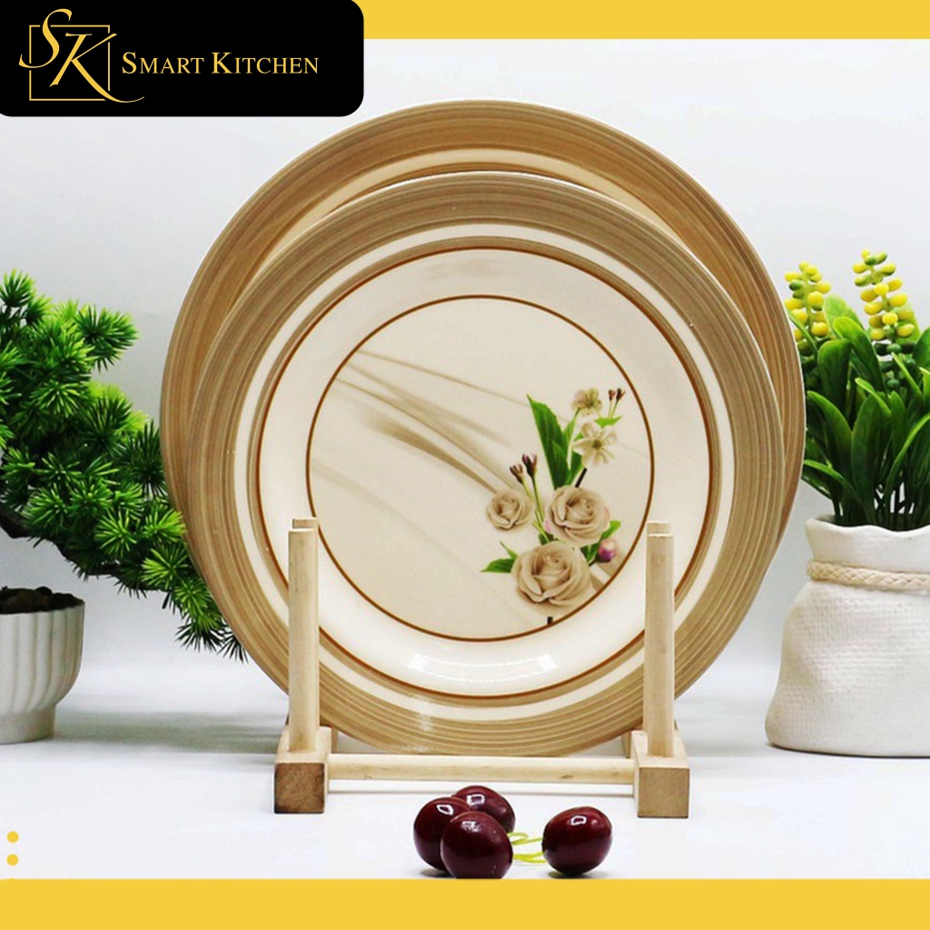 Smart Kitchen Melamine Dinner Plate Beatrice floral design plate, meat ...