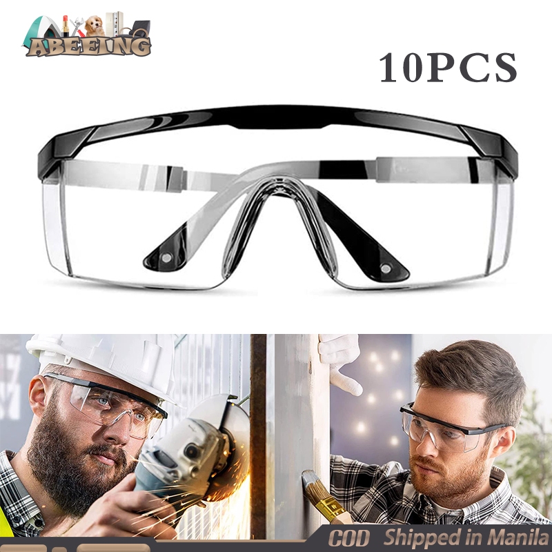 10Pcs Dustproof Safety Protective Glasses Work Lab Anti Droplet Debris ...
