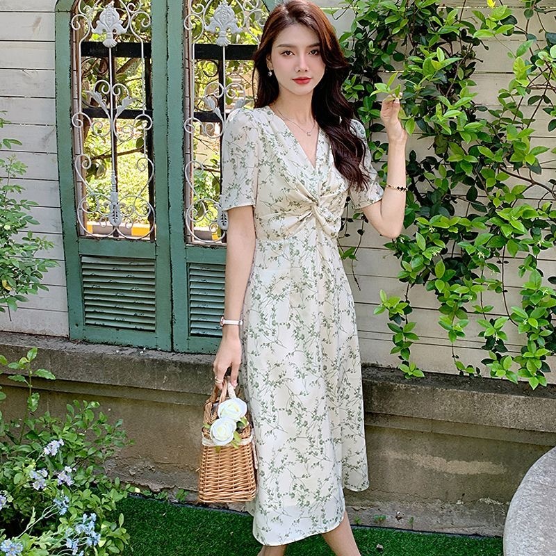 white floral dresses korean summer dress for woman beach outfit sexy ...