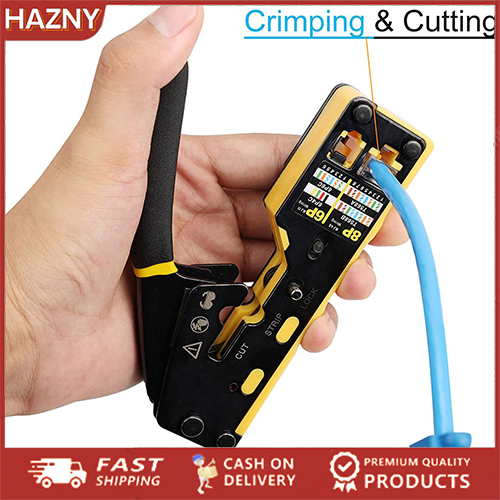 Cat6 Cat5 Cat5e 8P8C RJ45 Crimp Tool Pass Through Crimper Cutter ...