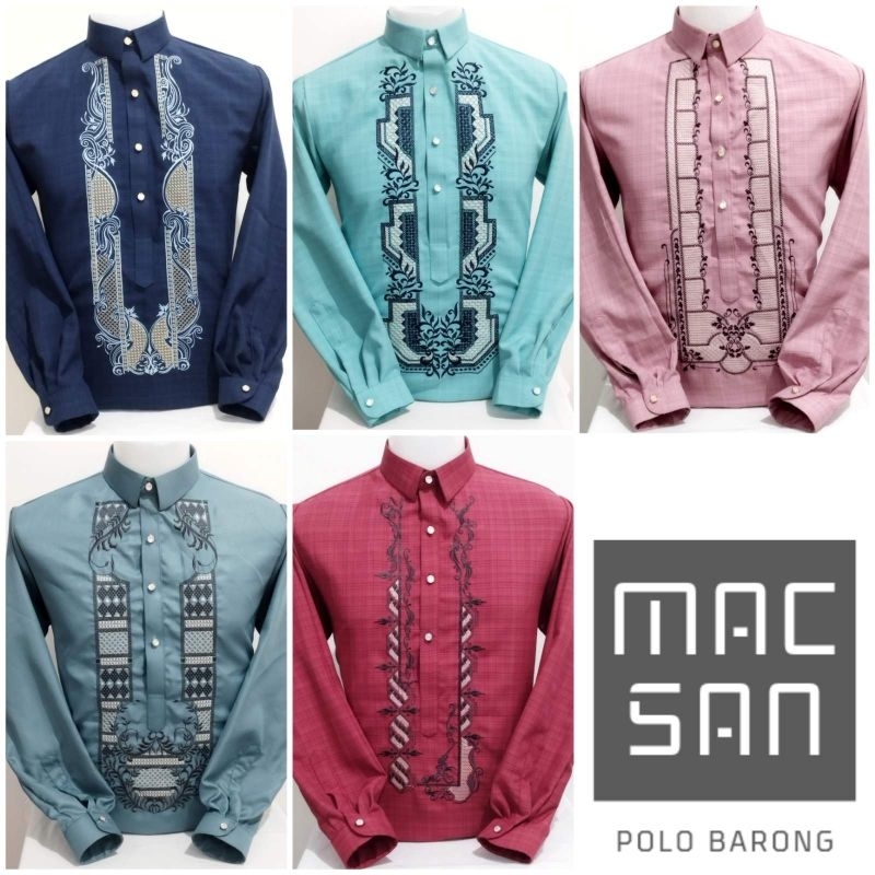 Polo Barong Longsleeves More Colors and Design | Shopee Philippines