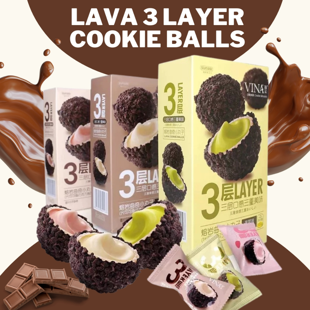 Vina Molten Lava 3 Layer Cookie Ball Chocolate Ball Cookies Matcha ...