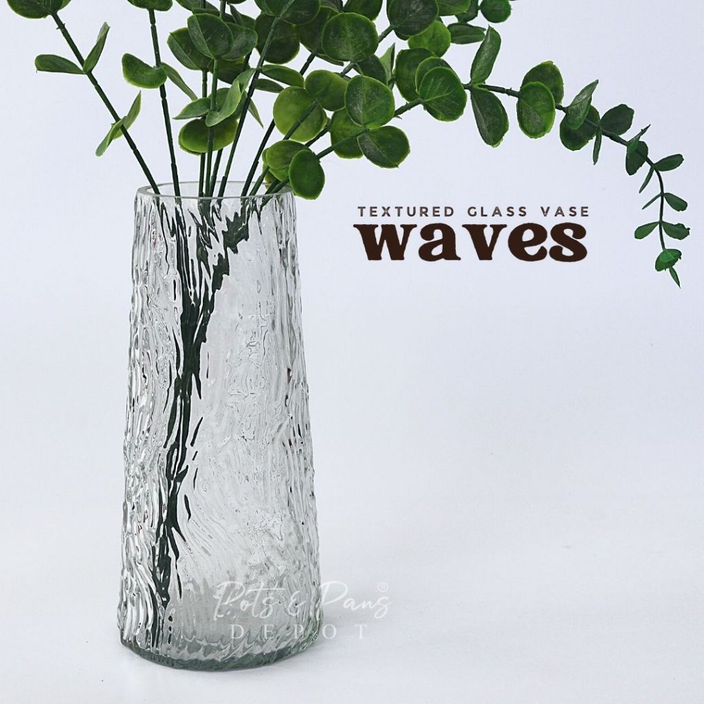 Nordic Textured Glass Vase- Waves | Shopee Philippines