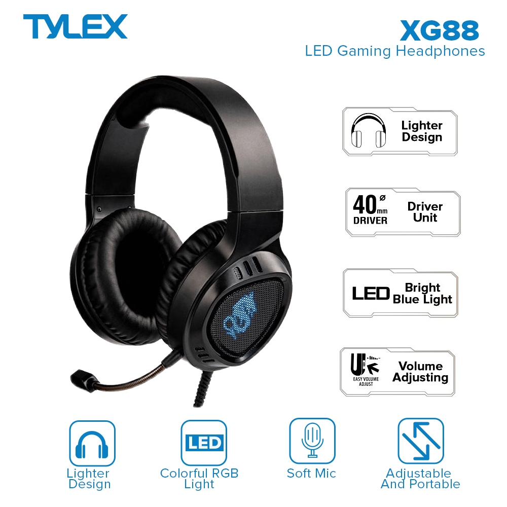 Tylex XG88 ( Noise Cancellation) Gaming Headsets For PC / Mobile Phones ...