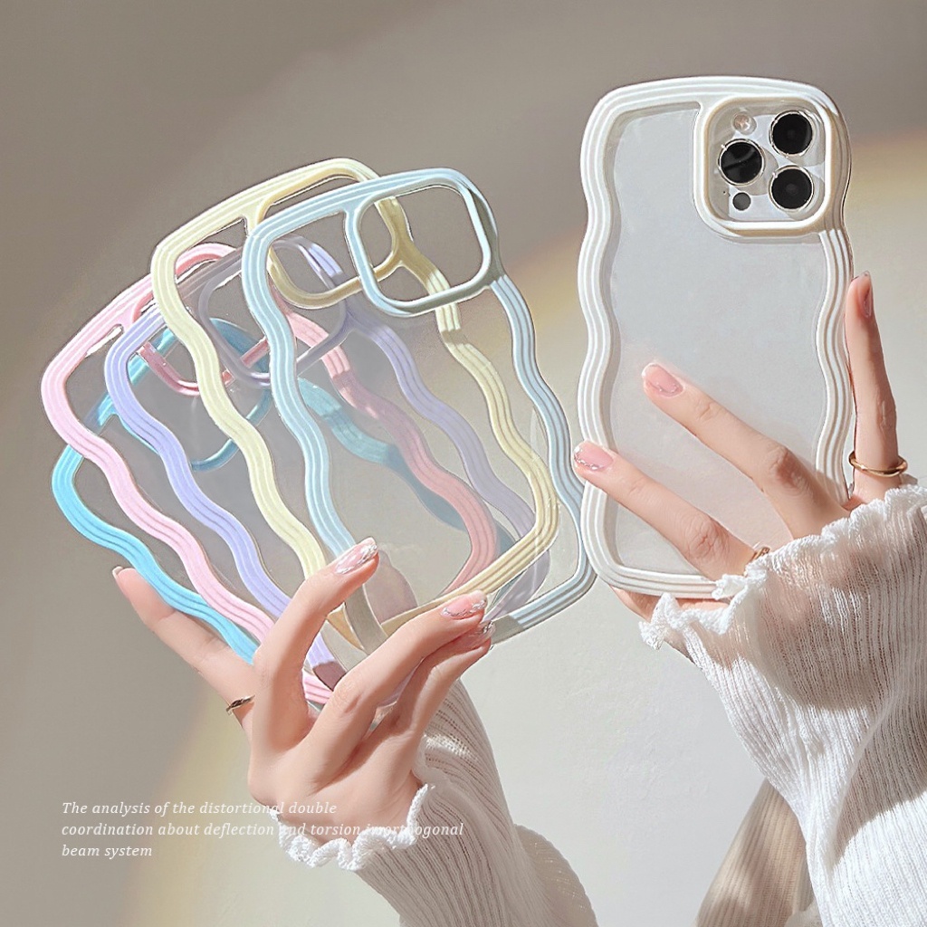 Transparent Wavy Cases for iPhone 11 13 12 14 15 Pro Max XR 7 8 Plus XS ...