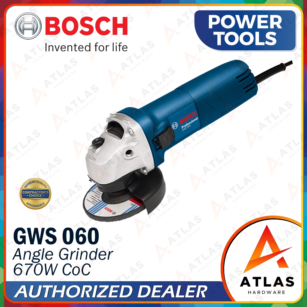 BOSCH GWS 060 Angle Grinder 670W COC | Shopee Philippines