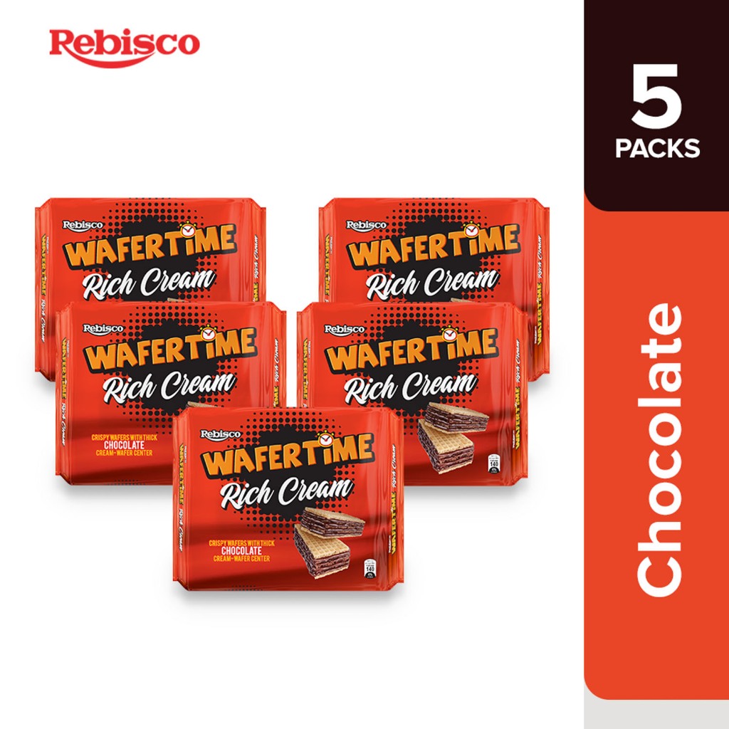 Wafertime Rich Cream Wafers Choco 27g x 10pcs (Set of 5) | Shopee ...