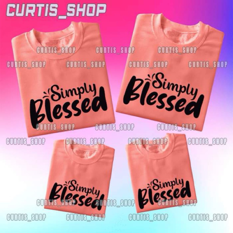 SIMPLY BLESSED STATEMENT TSHIRT TEES MINIMALIST DESIGN FAMILY SHIRT ...