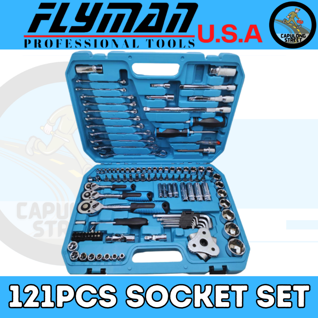 Capulong Flyman Socket Wrench Set Flyman 121pcs Socket Set 4-32mm 1/4 ...