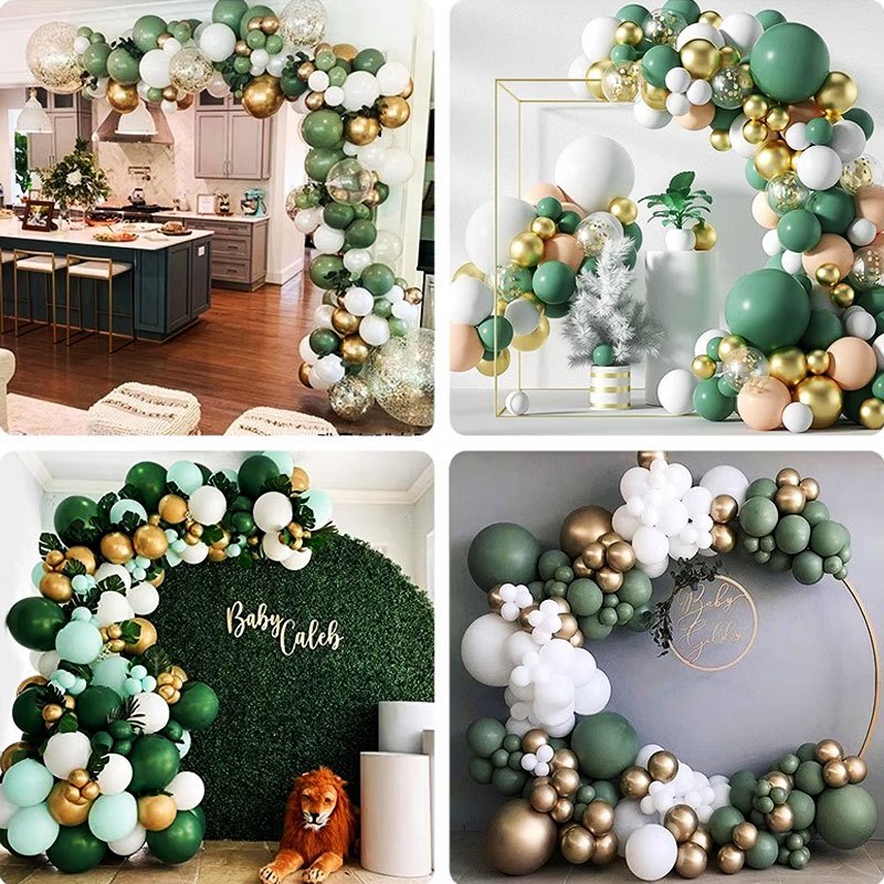 Green Theme Series Happy Birthday Balloon Set Butterfly Wedding ...