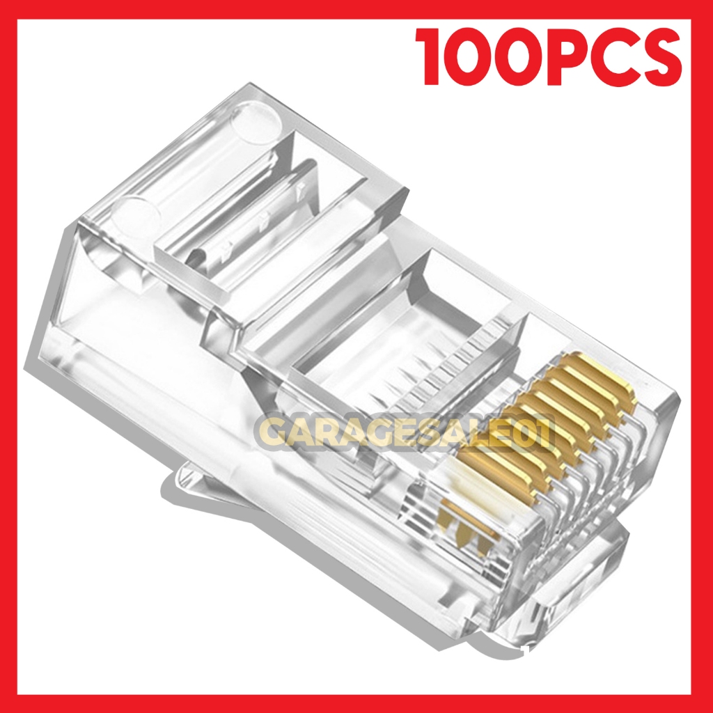 100pcs Cat5 Cat5E Cat6 RJ45 Connector 8P8C Modular Ethernet Cable Header Plug | Shopee Philippines