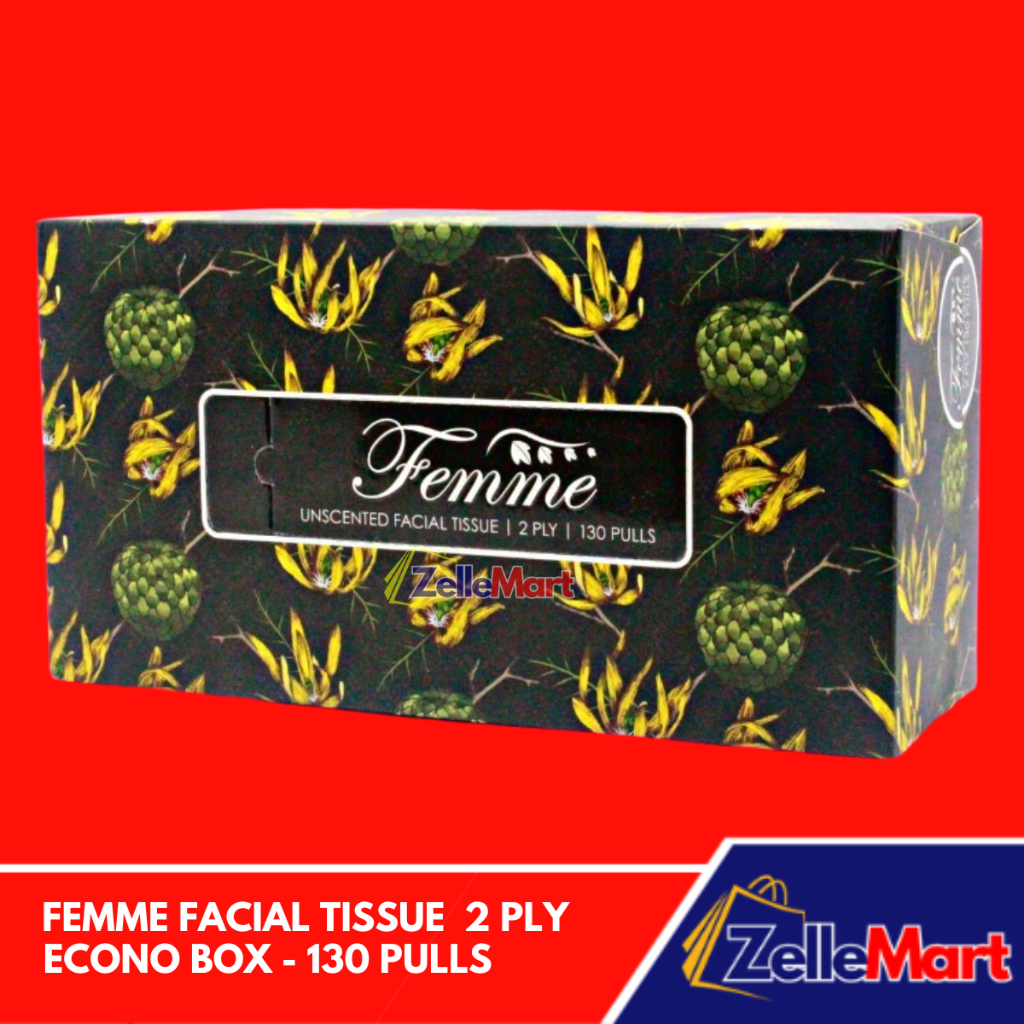 Femme Facial Tissue Econo Box - 130 Pulls - 2 Ply Sheet - Soft | Shopee ...