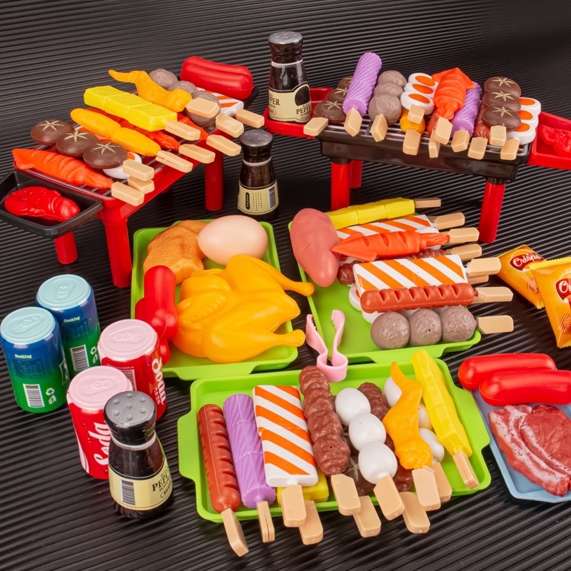 27Pcs BBQ Toys Barbecue set for kids Simulation kitchen games Cooking ...