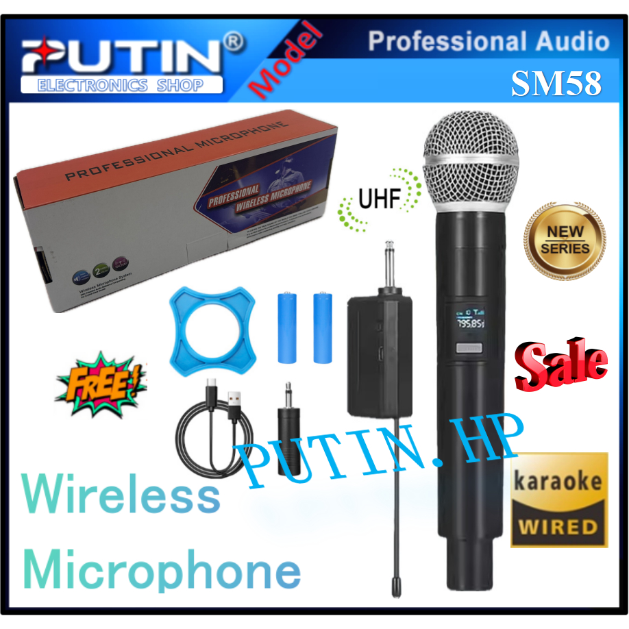 The SM58 Professional Wireless Microphone UHF Handheld Rechargeable ...