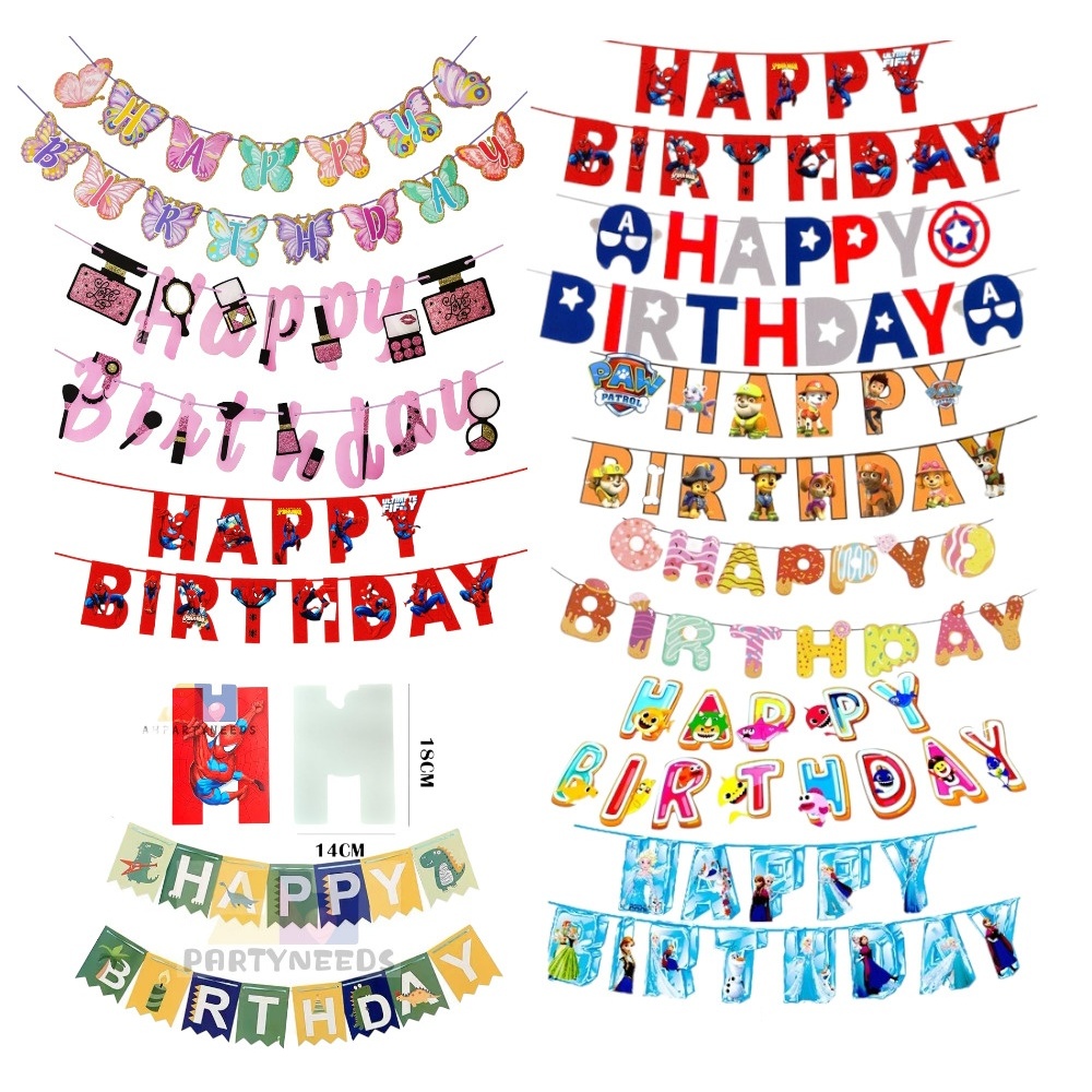 3Meters Character Happy Birthday Letter Banner Party Decoration Cartoon ...