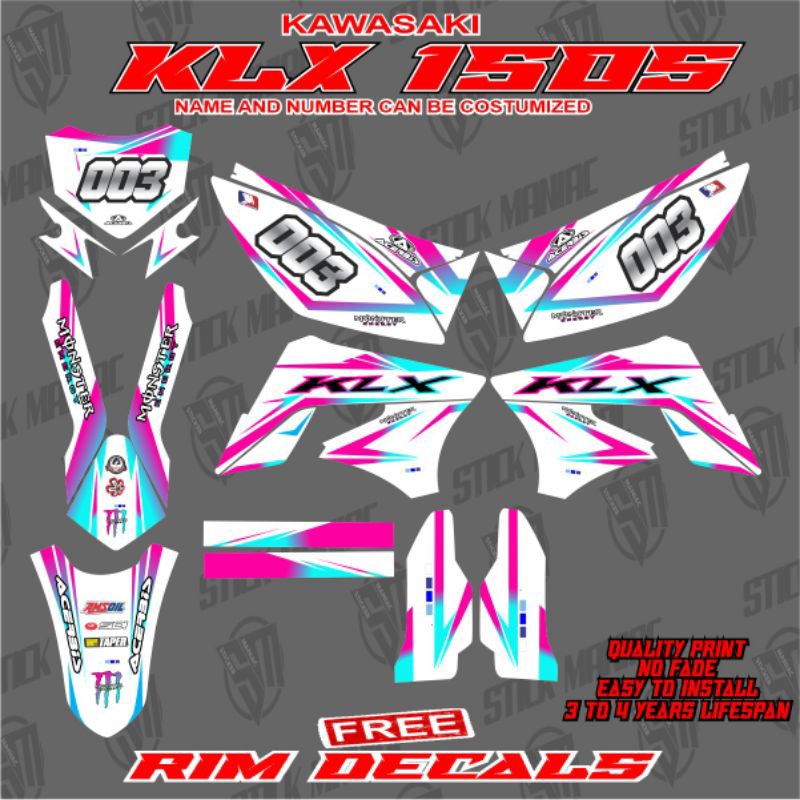 KLX 150S decals sticker, laminated | Shopee Philippines