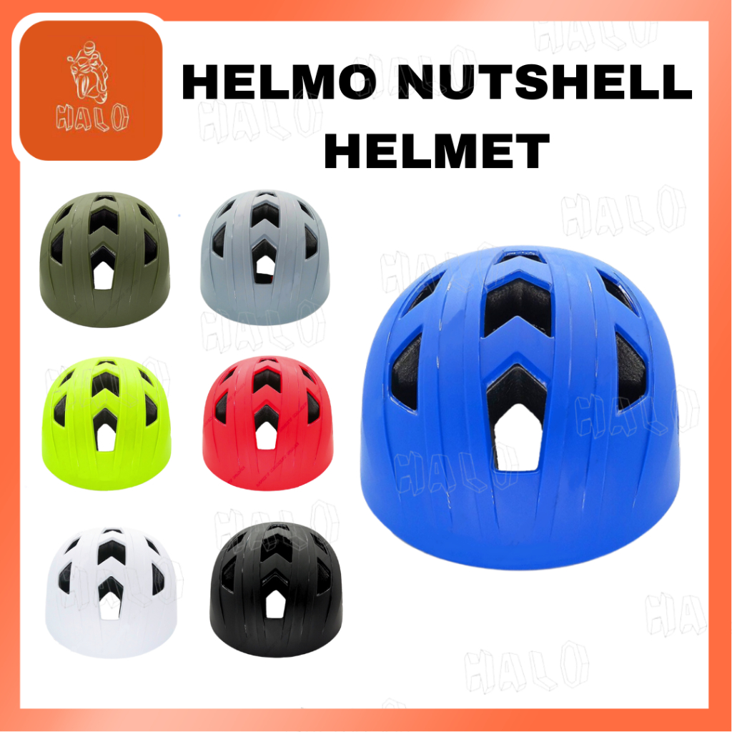 [HALO MOTOR] MOTORCYCLE HELMO NUTSHELL HELMET ADJUSTABLE | Shopee ...