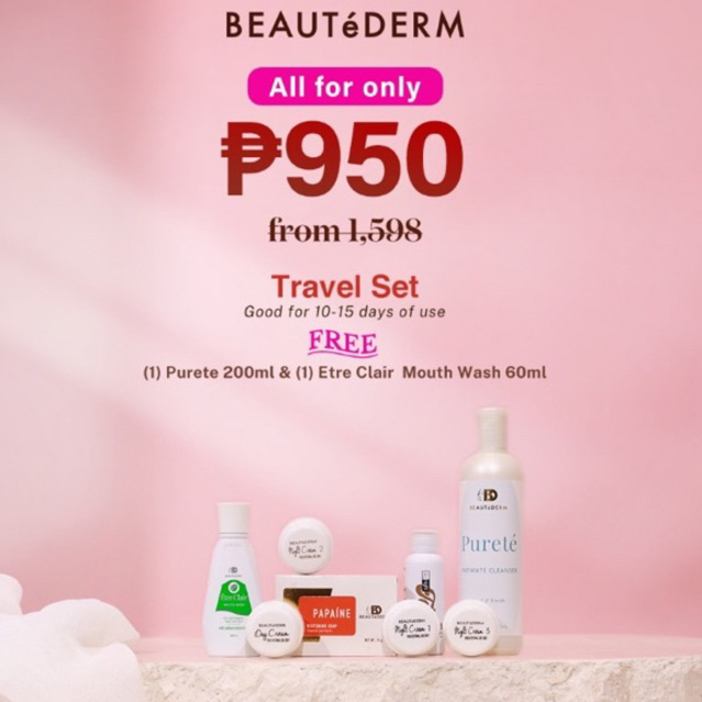 Beautederm Travel Set with 2 FREEBIES | Shopee Philippines