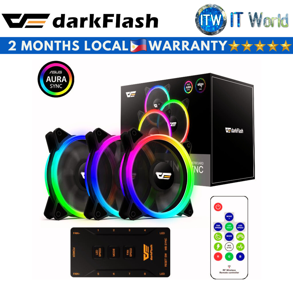 Itw | Darkflash DR12 Pro 3in1 Addressable 120mm RGB LED Case Fan Kit w ...