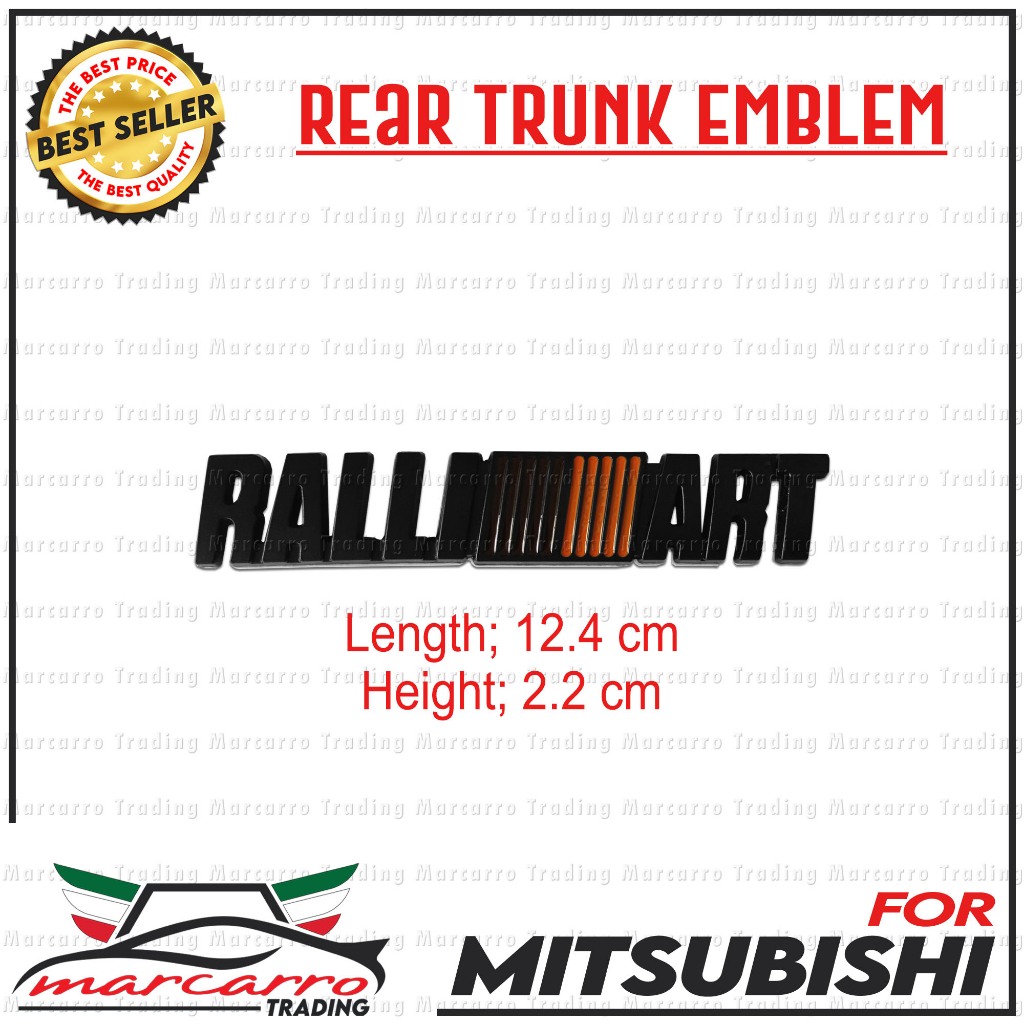 Ralliart Rear Trunk Emblem for Mitsubishi (Black) | Shopee Philippines
