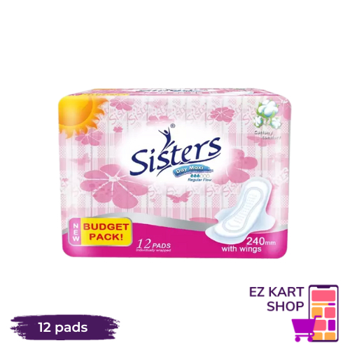 EZ KART SISTERS SANITARY NAPKIN with WINGS 12 PCS PER PACK | Shopee ...