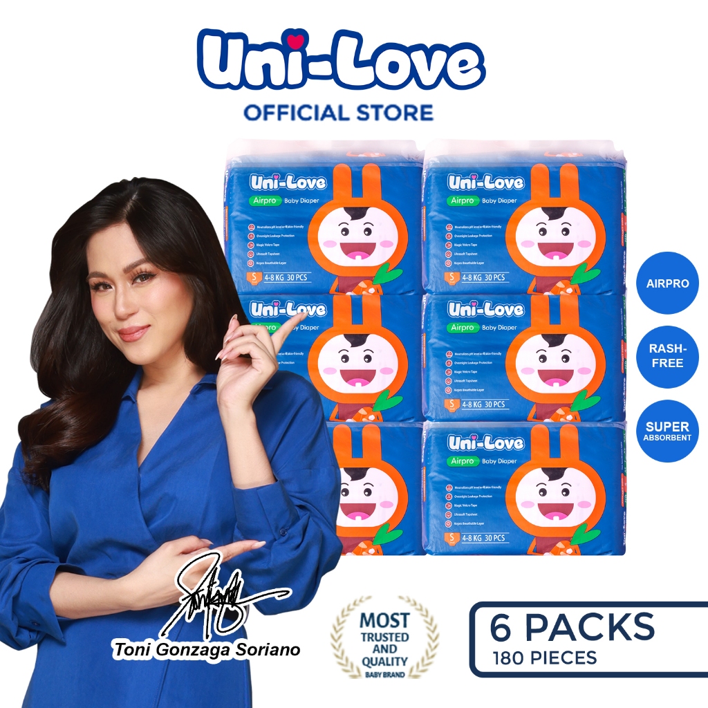 UniLove Airpro Baby Diaper 30's (Small) Pack of 6 | Shopee Philippines