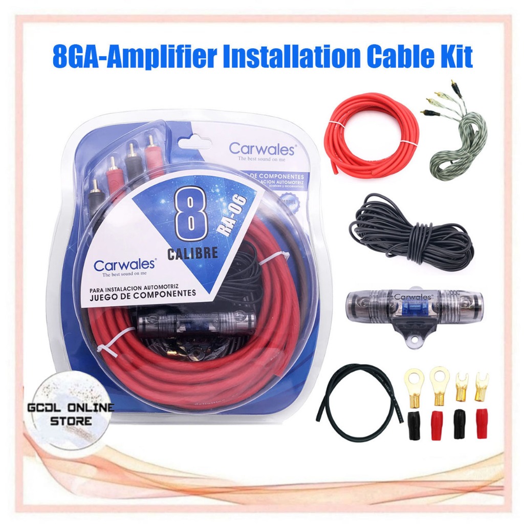 8GA Car Audio Wire Wiring Kit Car Speaker Woofer Cables Car Power ...