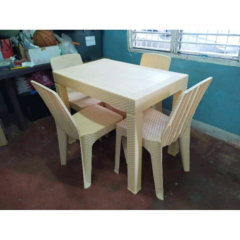 Table And Chairs(Rattan Dining Set) | Shopee Philippines