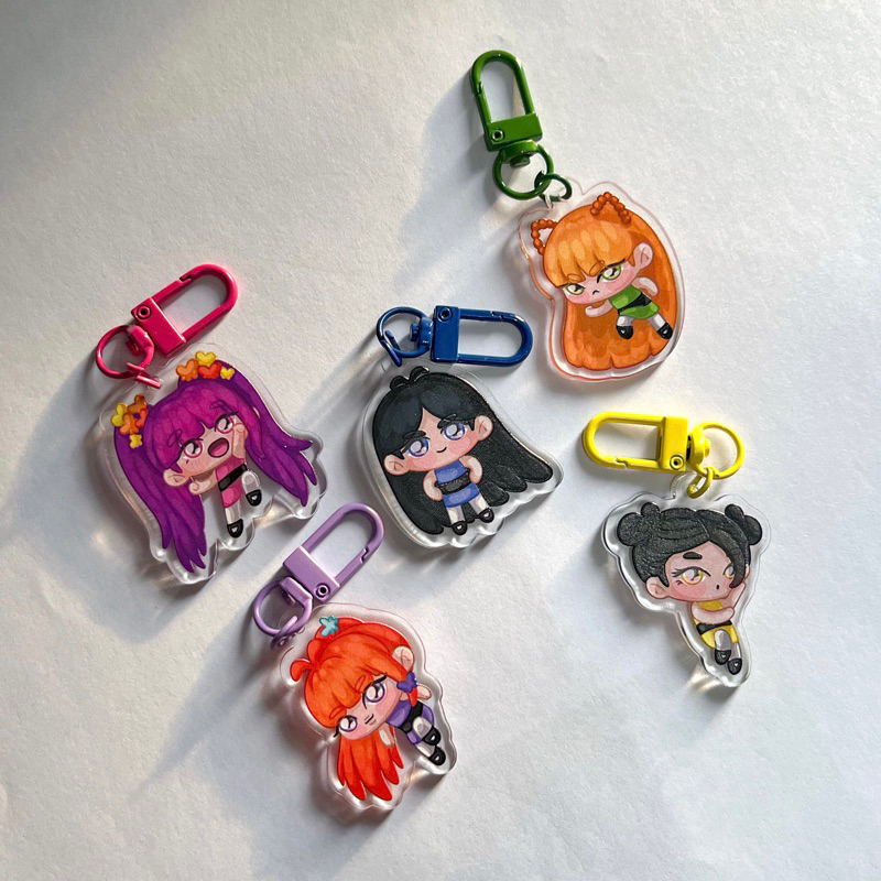 New Jeans Powerpuff | Cute Chibi Acrylic Keychains/Charms | Double ...